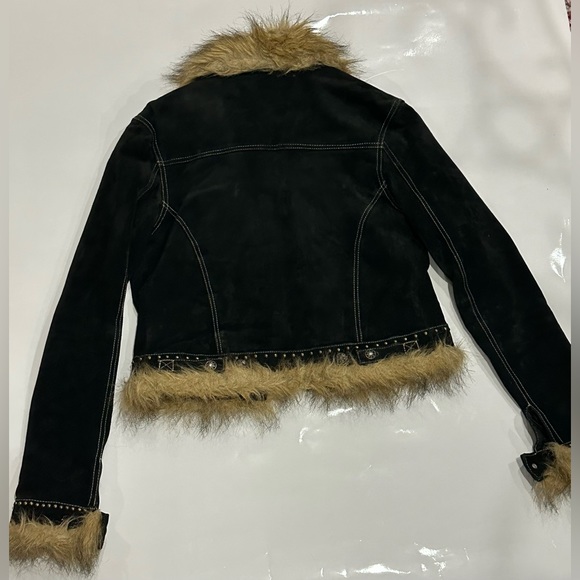 bebe | Jackets & Coats | Y2k Vintage Bebe 0 Leather Faux Fur Jacket ...